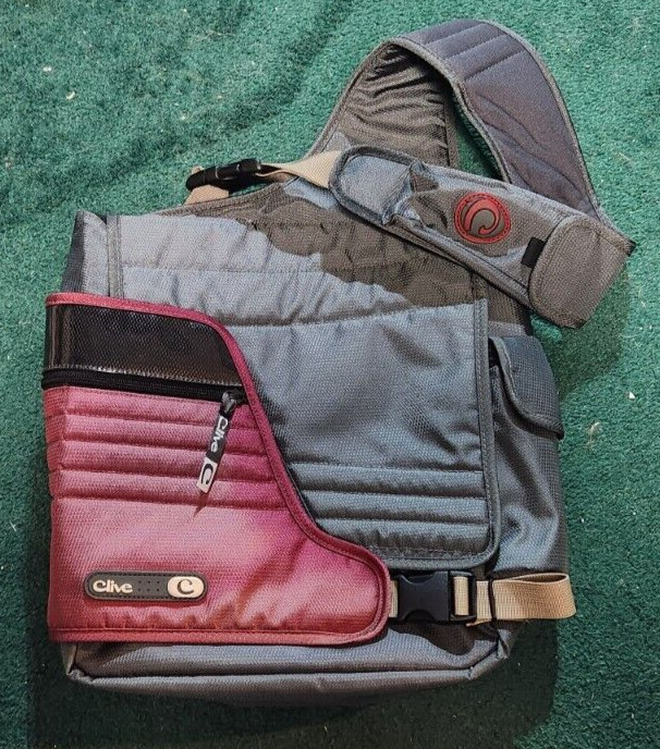 Vintage CLIVE Sling Crossbody Messenger Backpack Grey… - Gem