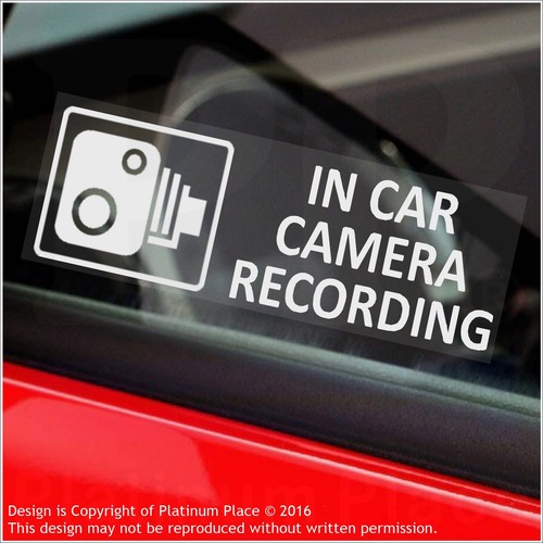5 x Stickers In Car Camera Recording Signs Warning CCTV Go Pro Dashcam ...