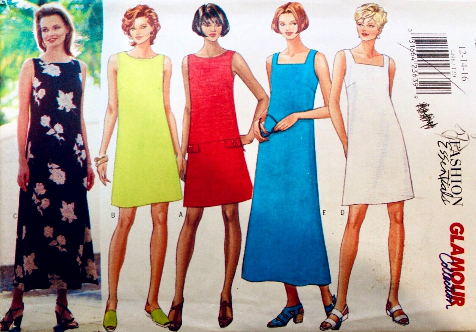 Butterick Pattern B4386 Size 8-14 Six Sew Easy Misses Petite Dresses ...