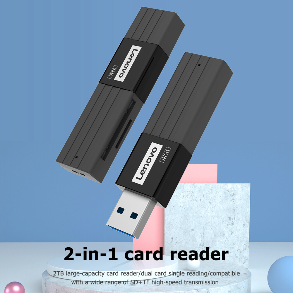 Lenovo D231 2 in 1 USB 3.0 Memory Card Reader TF Security Digital Card ...