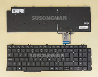 NEW UK Keyboard For DELL Precision 7550 7750 Laptop Gray black No Frame ...