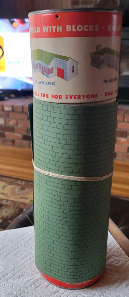 Vintage BLOCK CITY Plastic Building Set with Canister 1950's Tri-Star ...