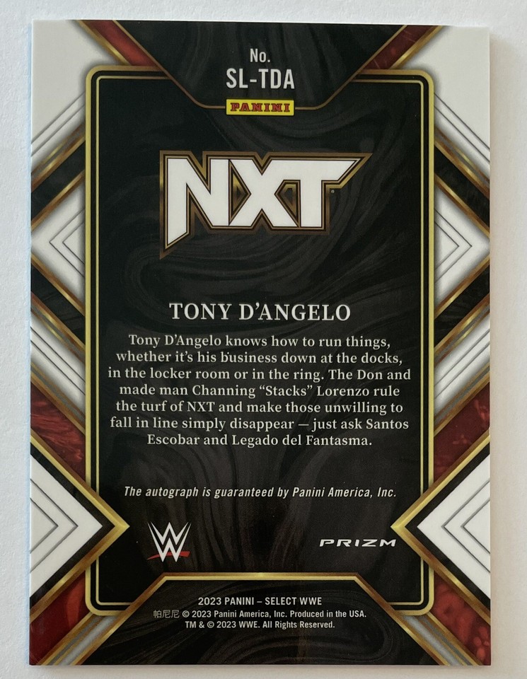 2023 WWE Panini Select Tony D'Angelo Silver Auto NXT | eBay