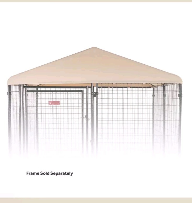 Lucky Dog WeatherGuard Outdoor Dog Kennel Roof Cover, Black, 10'L x 10 ...