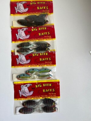 4 Pack assortment big bite baits 3.5" warmouth shad sunfish shell ...