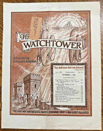 1949 Watchtower Magazine Jehovah's Witnesses Nov-1 FREE-SHIPPING | eBay