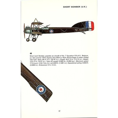 Short-built Bomber Caudron G.IVA.2 UK France 1968 Aircraft Bomber Print ...
