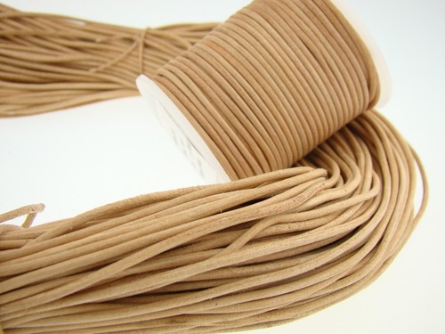 Corde en Cuir (à Partir De 0,45€/ M) Rond 2 Mm. Natur. Bande Longueur ...
