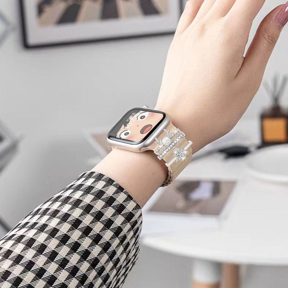 Metal Strap Decorative Ring DiamondOrnament for Apple Watch Band Watch ...