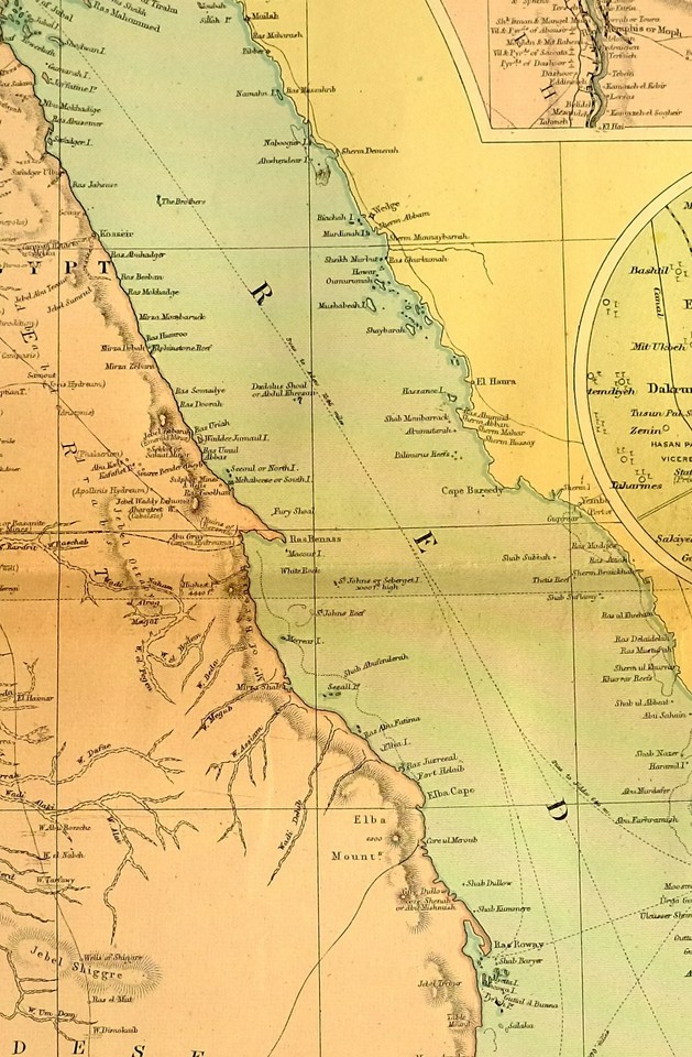 1899 MAP EGYPT CAIRO NILE DELTA SUEZ CANAL NUBIA ABYSSINIA ARABIA ...