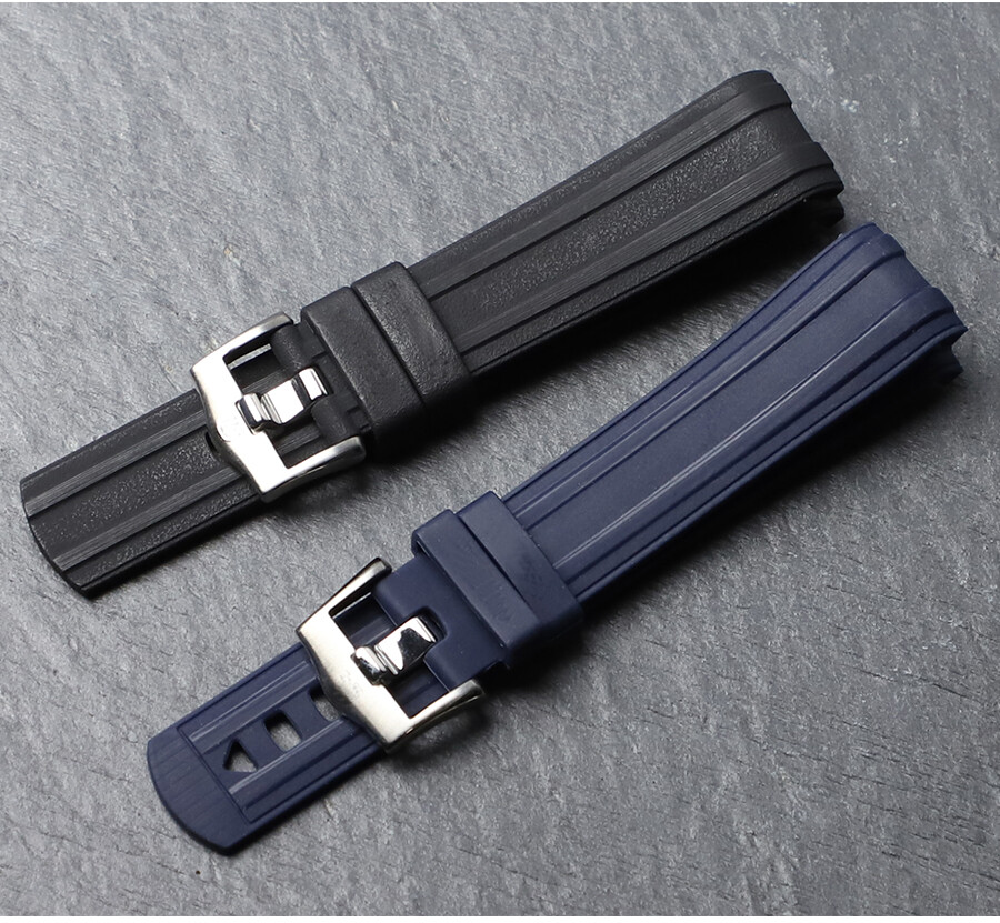 20mm Curved End Rubber Watch Bands for Omega 41mm Seamaster 300 Diver ...