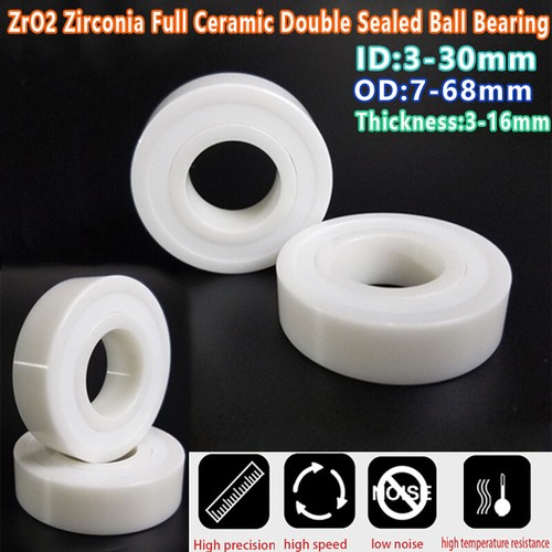 ZrO2 Zirconia Full Ceramic Ball Bearing Double Sealed Resistant ...