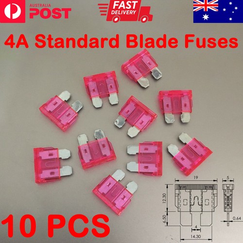 10 Pcs 4A Standard Blade Fuses - Pink Car Truck Auto Fuses 4 Amp Fuse ...