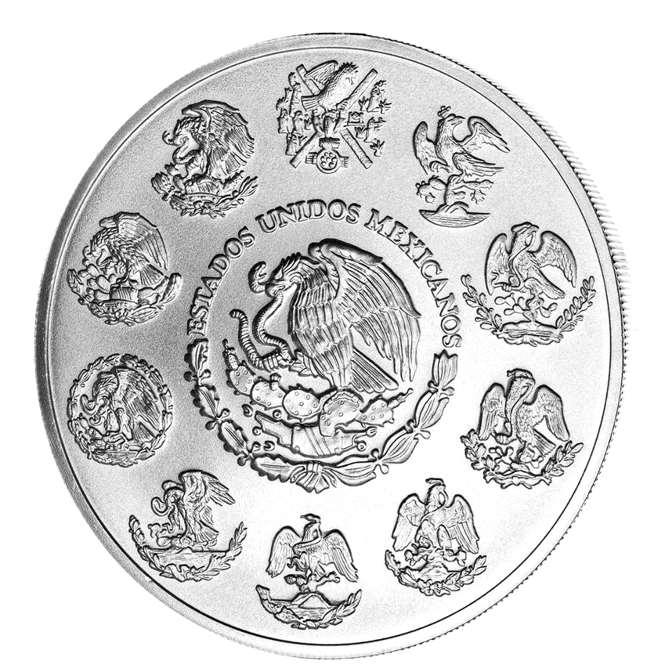 2023-5 x 5oz = 25 ozs Mexican Libertad Silver Cns .999 Fn Silver BU ...