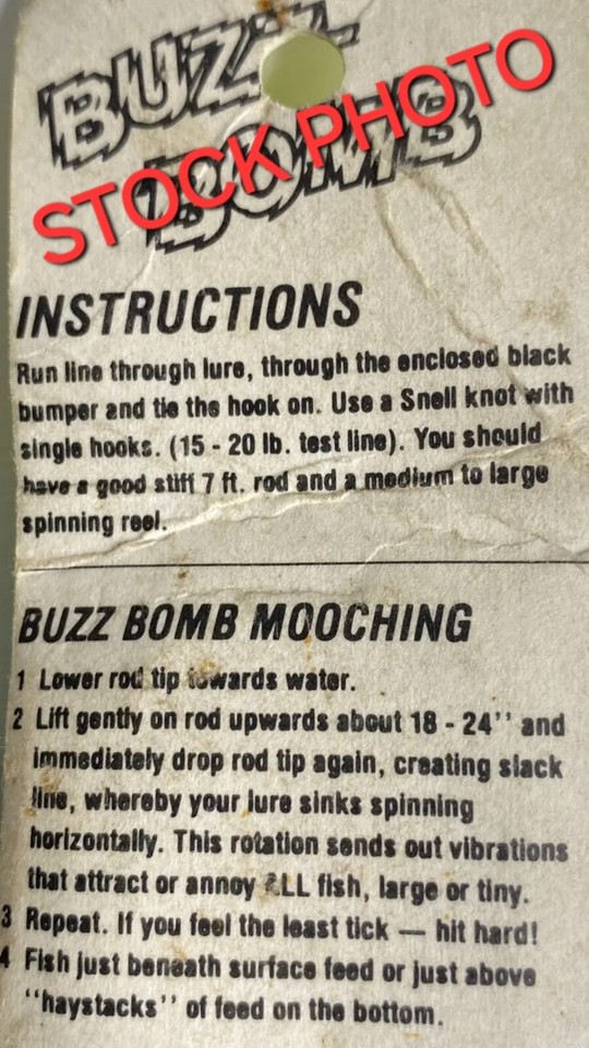 2 Vintage 1990's BUZZ BOMB Fishing Lures Tackle 1 Chartreuse - Orange ...