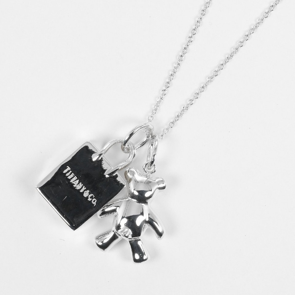 TIFFANY Co. Tiffany Teddy Bear Shopping Bag Necklace Silver 925 ...