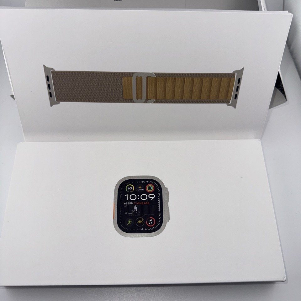 apple watch ultra 2 49mm Natural Titanium Tan Alpine Loop Band Large ...