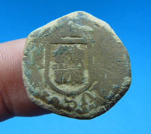 1680 CHARLES II CARLOS II 2 MARAVEDIS SPAIN PIRATE COLONIAL TIME COPPER ...