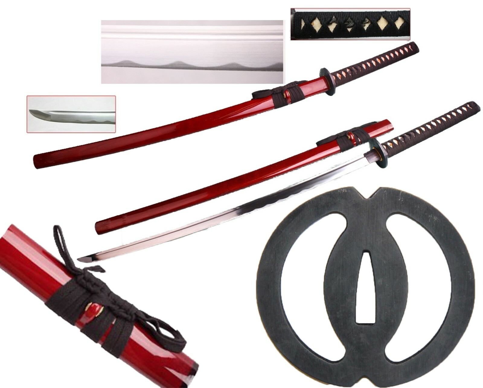 New 41" Musashi Burgundy Red Battle Ready Japanese Fighting Samurai ...