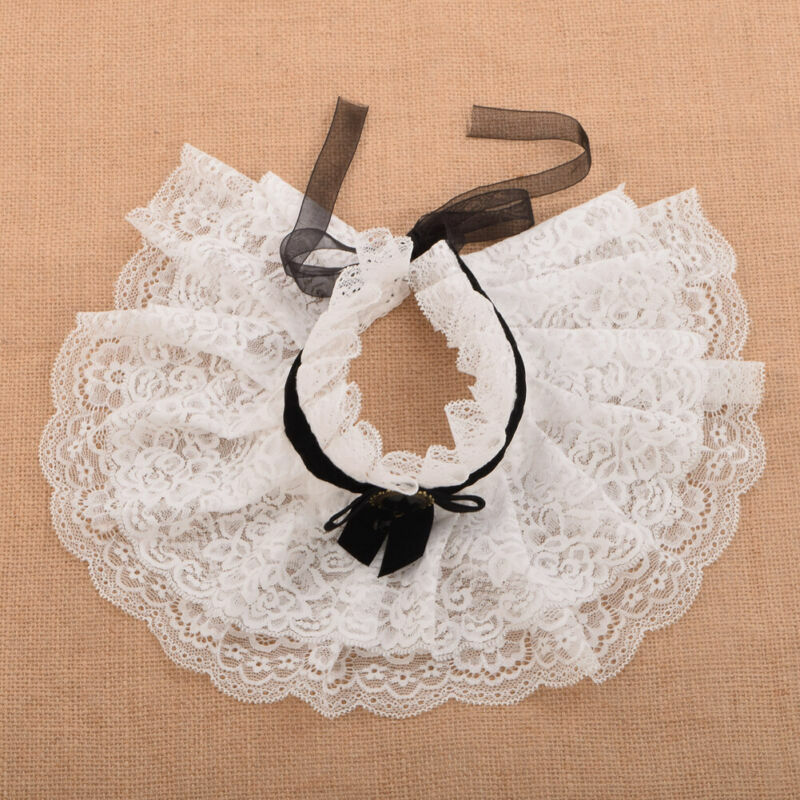 1pc Lolita Neck Collar Neck Ruff Lace up Bowknot Ribbon Choker Cosplay ...