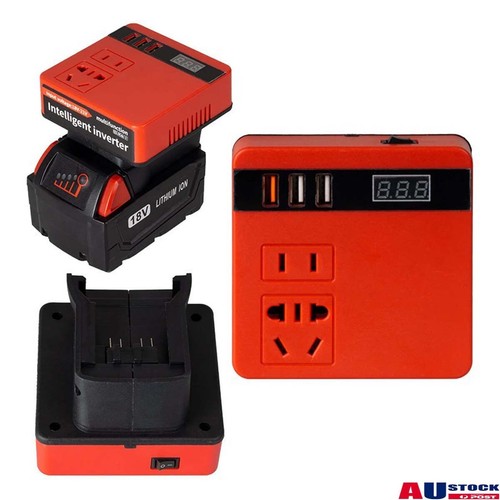 120W Power Inverter For Milwaukee 18V Battery Convert to AC 220-230V w ...