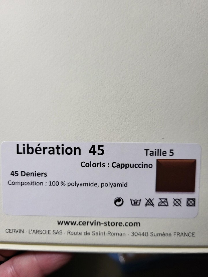 CERVIN Liberation RHT 45 dn nylon stockings, Size 5, Cappuccino color ...