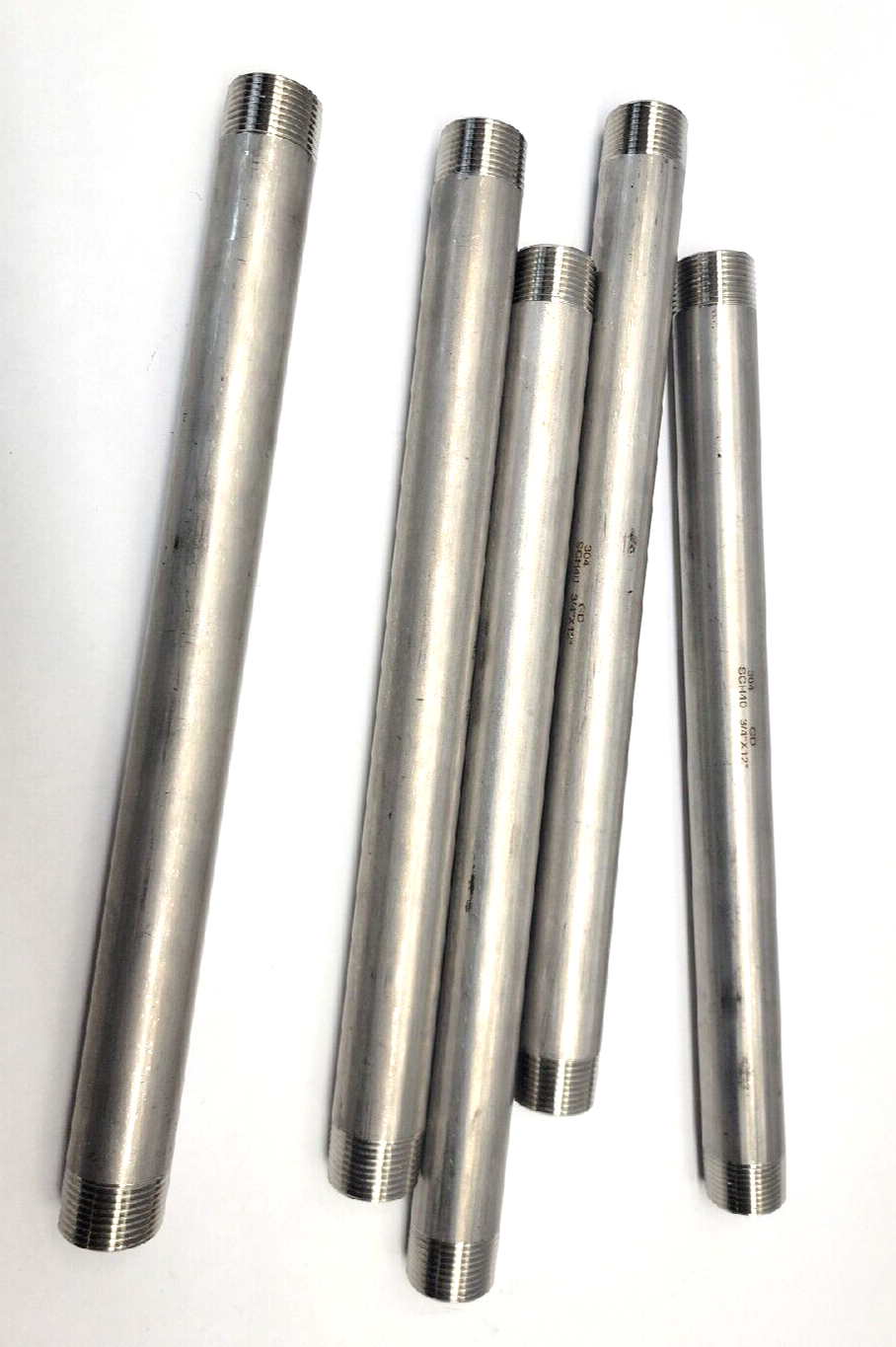 Lot of 5 Tbe 304 Stainless Steel Pipe Sch40 GD 3/4"X12" | eBay