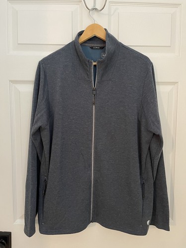 LL Bean Slightly Fitted Mens L Blue Zip Up Jacket Pockets Excellent ...