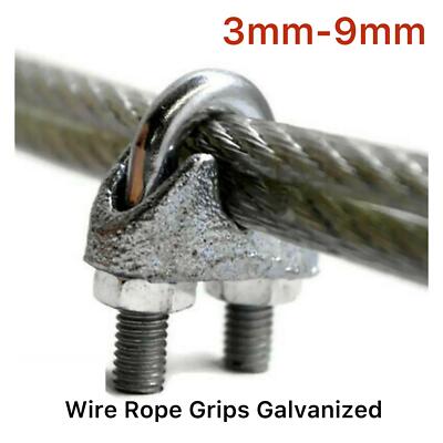 STAINLESS STEEL WIRE ROPE GRIP BULL DOG CLAMP ****PLEASE CHOOSE SIZE ...