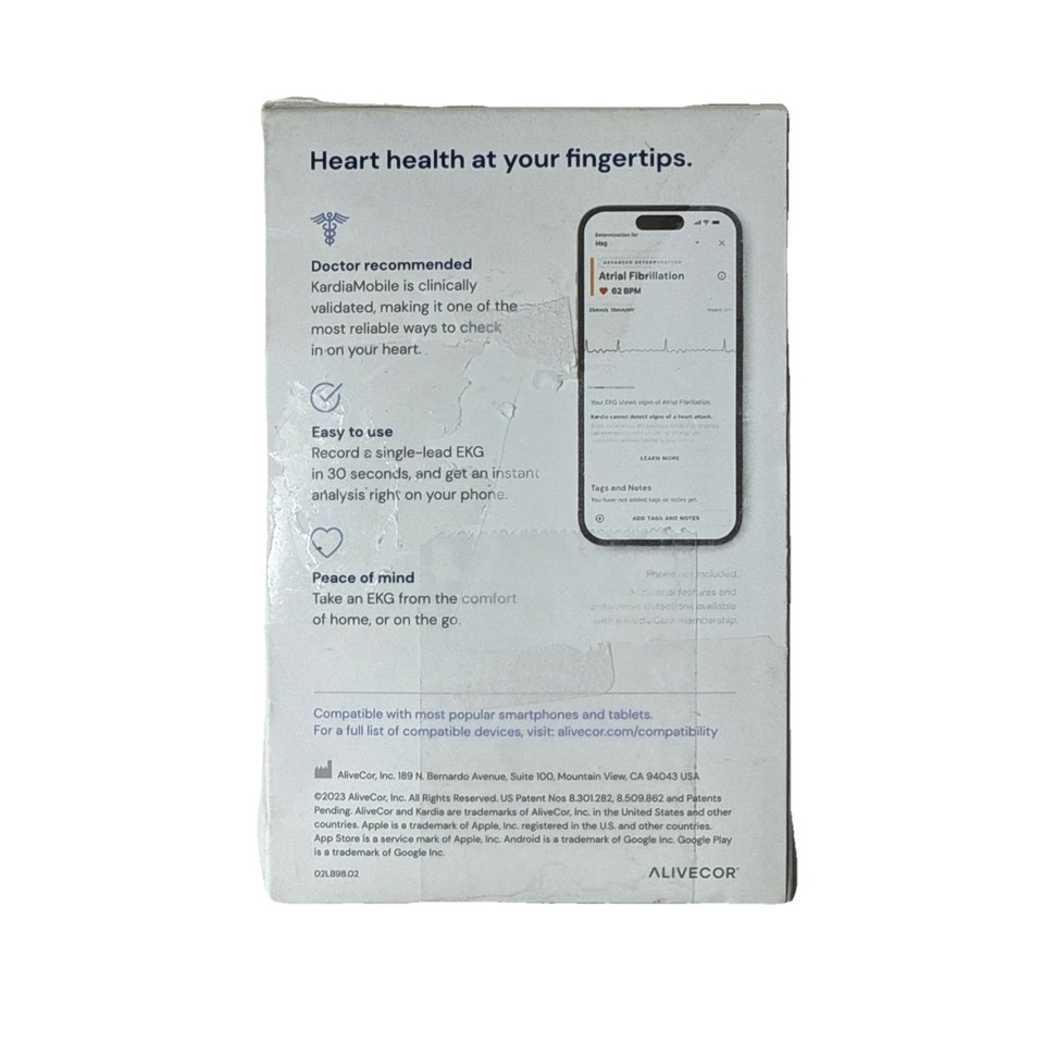 KardiaMobile Personal EKG Device Detect Atrial Fibrillation 1-Lead NIOB ...
