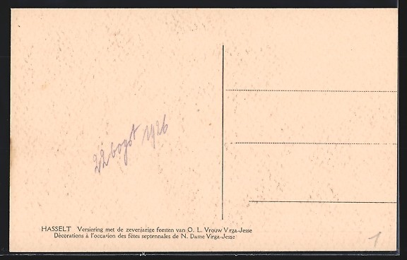 CPA Hasselt, Décorations à l´occasion des fêtes septennales de N. Dame ...