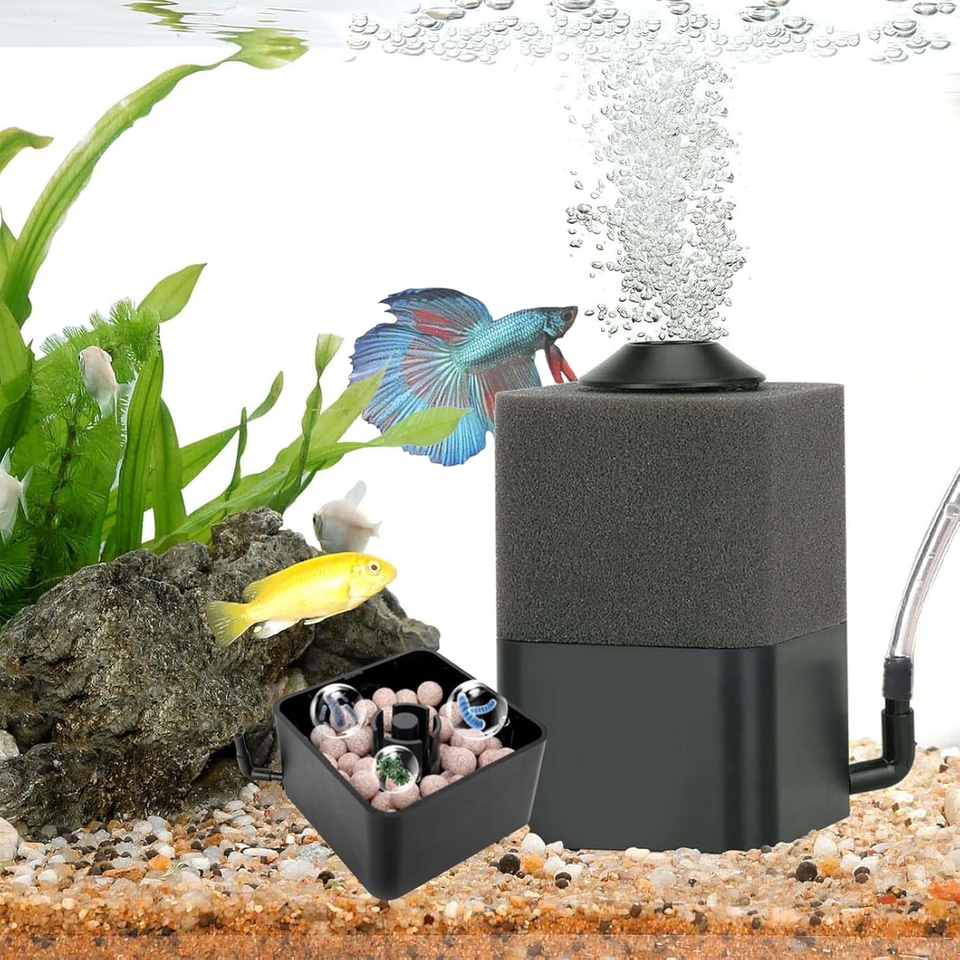 Aquarium Sponge Filter, Small Sumbersible Fish Tank Filter with ...