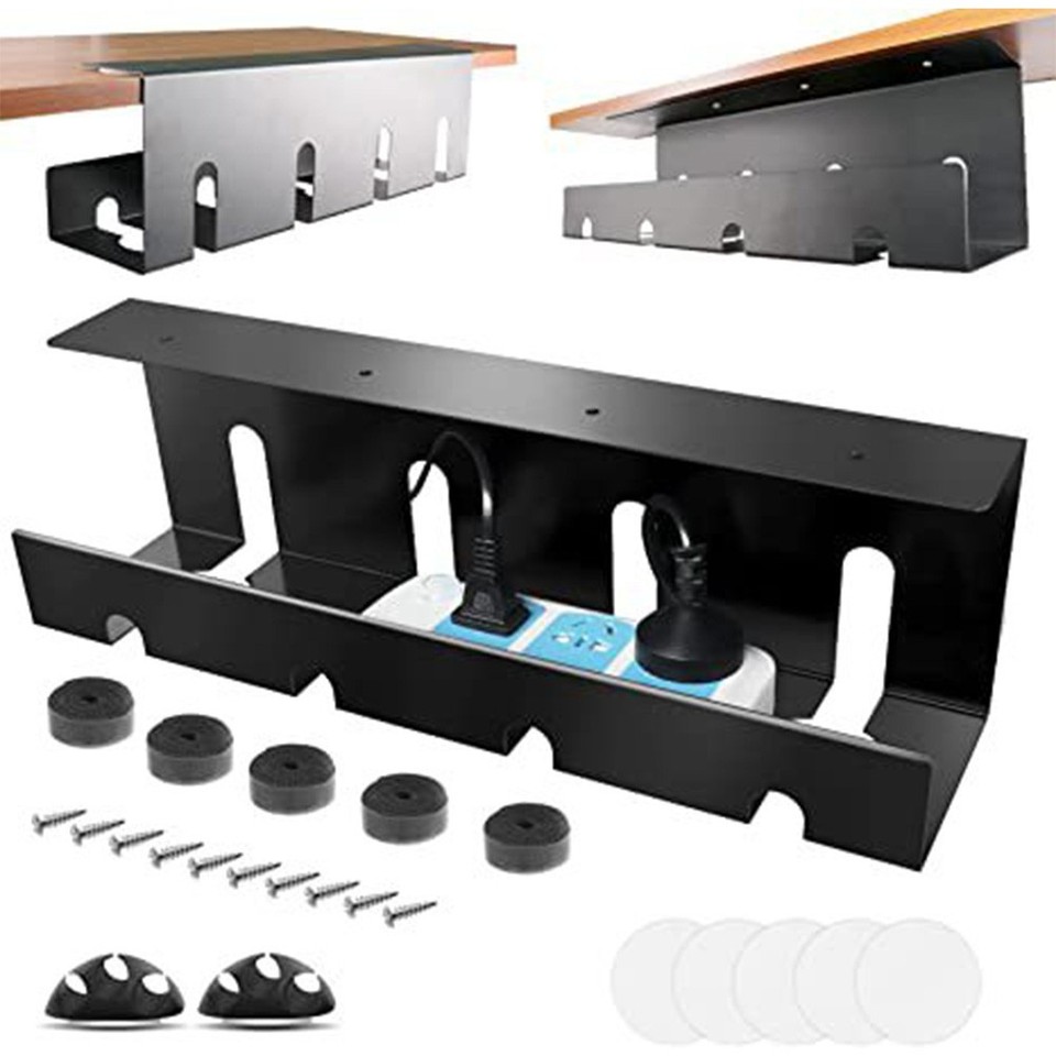 Under Desk Cable Organizer Tray Iron Construction for Office and Home ...