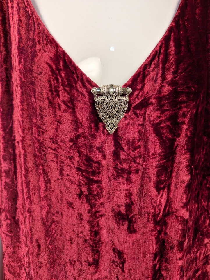 FLAPPER 1920’S PLUSH RASPBERRY RED SILK VELVET DRESS W LONGER REAR | eBay