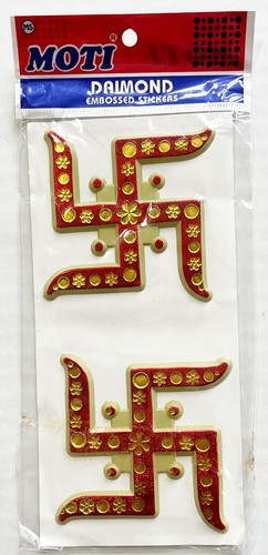 Swastik Stickers - Pack of 2 Adhesive Hindu Religious Diwali Home Decor ...