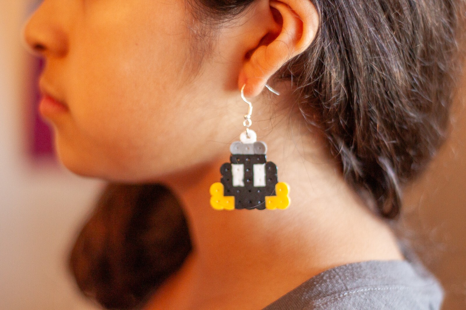 Handmade Perler Bead Nintendo Pixel Art Super Mario Bob-Omb Bomb Dangle ...