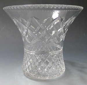 Large STUART Crystal 7" tall trumpet or bell shaped cut glass vase | eBay