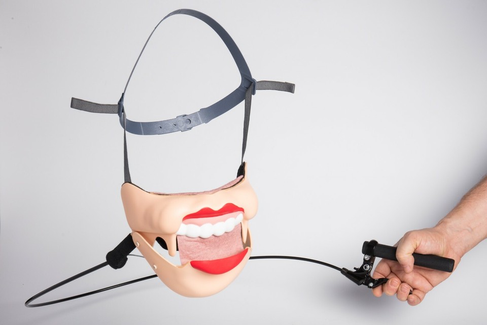 Ventriloquist Mask - Large Comedy Teeth - Funny Moving Mouth Half Face ...
