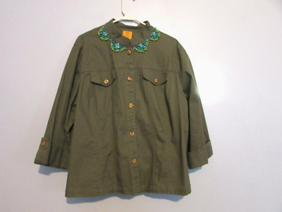 Womens Ruby Rd. Olive Green Jacket Shirt/Blazer Size 18W EUC!!! | eBay