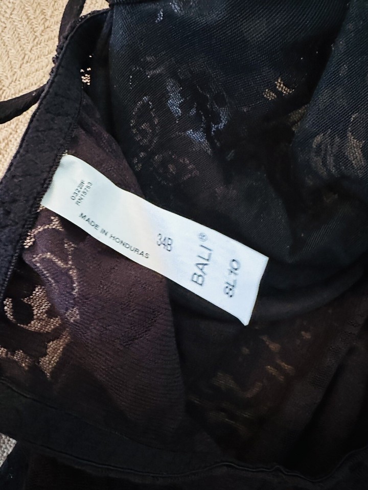 Bali BLACK Lace 'N Smooth Shaping Firm Control Body Briefer, US 34B NWT ...