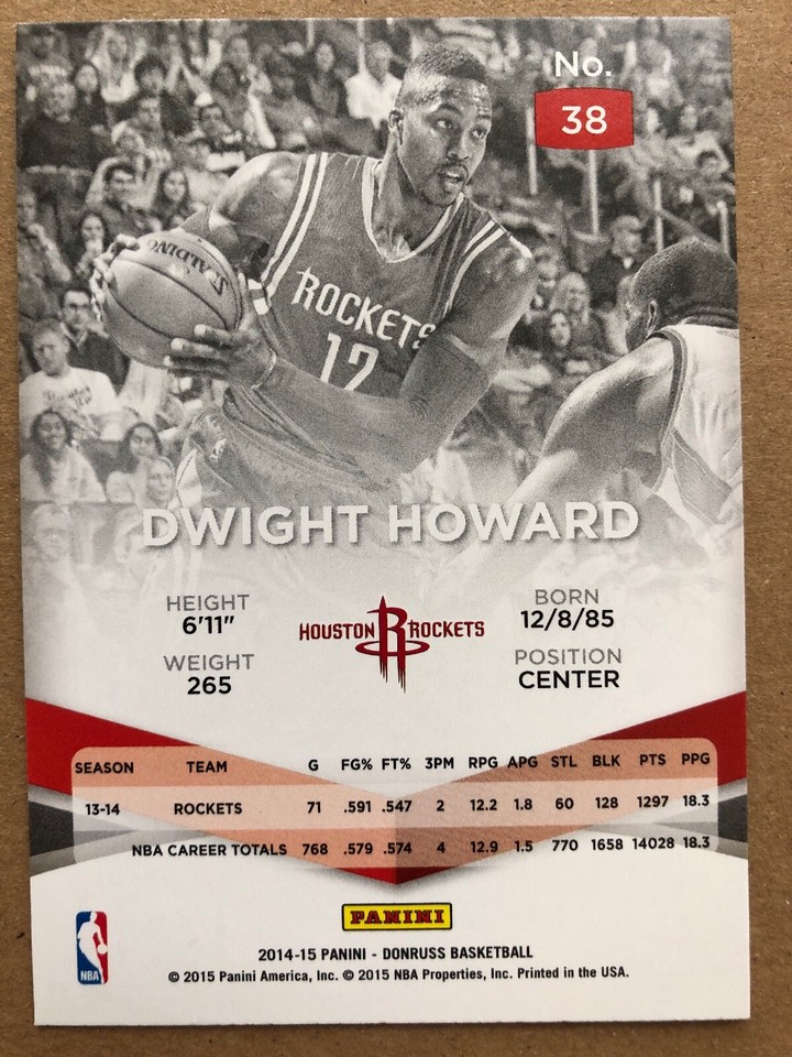 2014-15 Donruss Elite #38 Dwight Howard Rockets Basketball Card | eBay