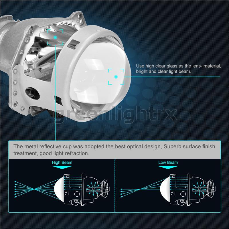 2X 3.0" HID Bi Xenon Projector Lens Headlight Hi/Lo Retrofit For D1S ...