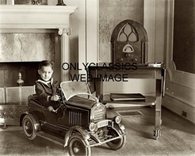 1931 FANCY PEDAL CAR CUTE RICH KID SAILOR SUIT 8X10 PHOTO OLD VINTAGE ...