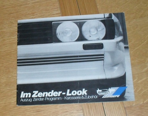 Zender Brochure 1982 VW Golf Mk1 Scirocco BMW E21 Mercedes S Class ...