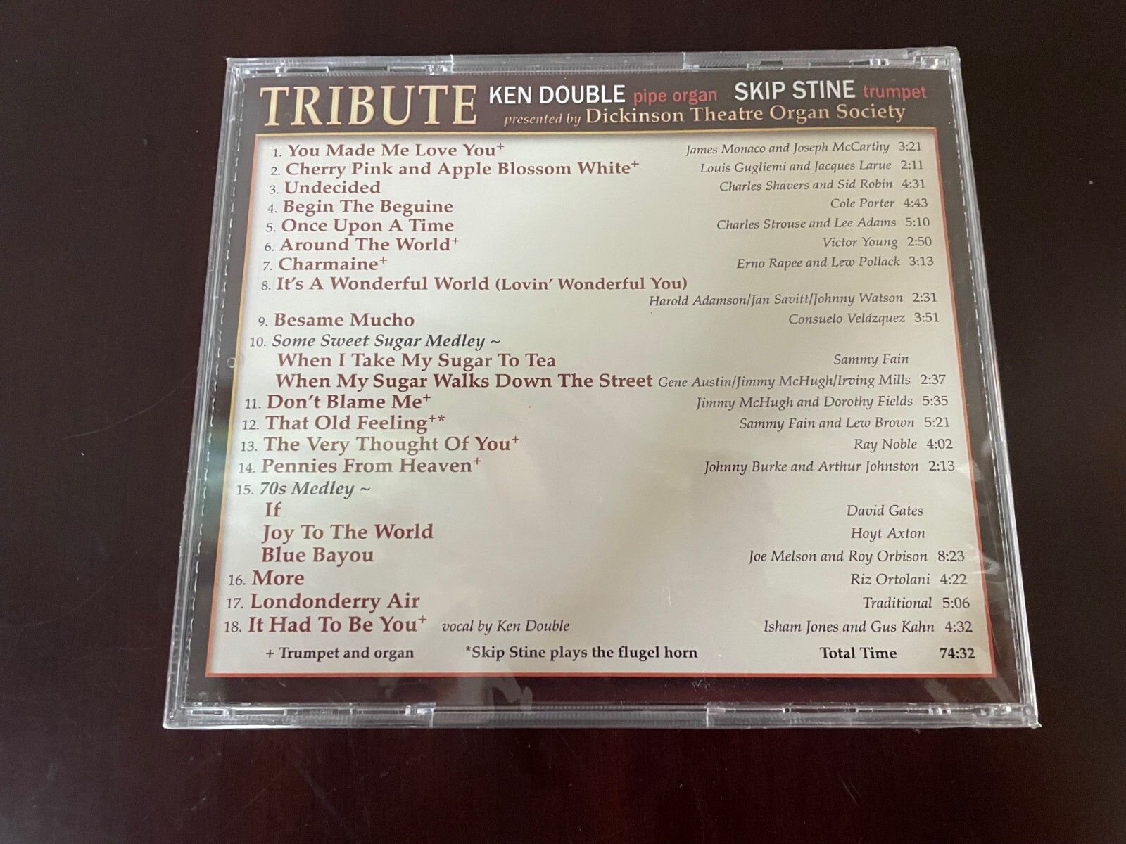Ken Double/Skip Stine Tribute (CD) Dickinson Theatre Organ Society, NEW ...