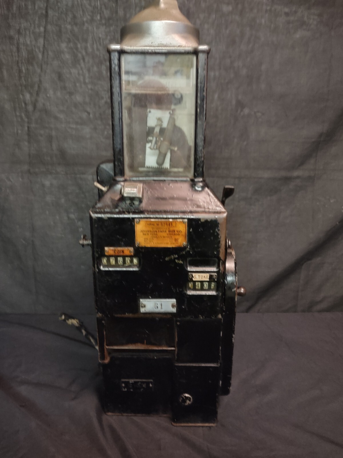 Antique Johnson Fare Box Bus Trolley Streetcar Coin Ticket Machine ...