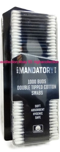 NEW MANDATORY MEN 1000 COTTON SWABS Buds Double Tip Makeup Applicator ...