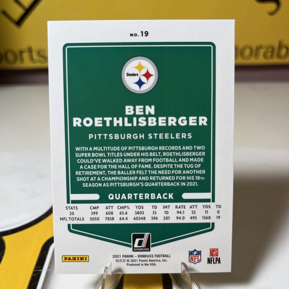 2021 Panini Donruss - Ben Roethlisberger #19 Press Proof Yellow | eBay