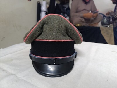 WWII German Waffen SS Panzer Officer Visor Cap with Complete Metal ...