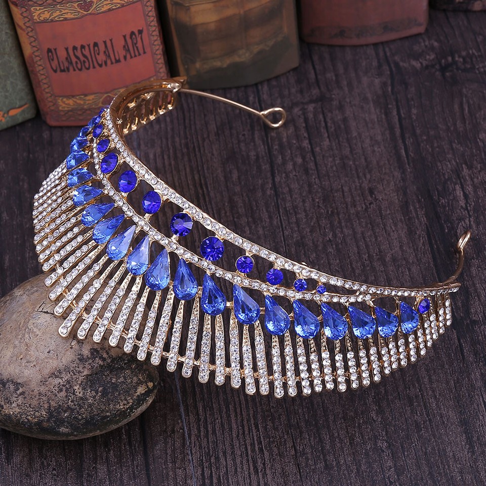 72 Styles Blue Crystal Queen Princess Tiara Crown Wedding Princess For ...